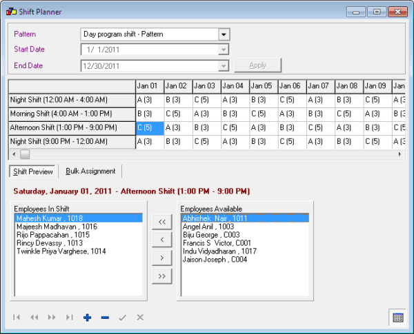 Roster: Day Programs and Shift Planner - Lenvica HRMS