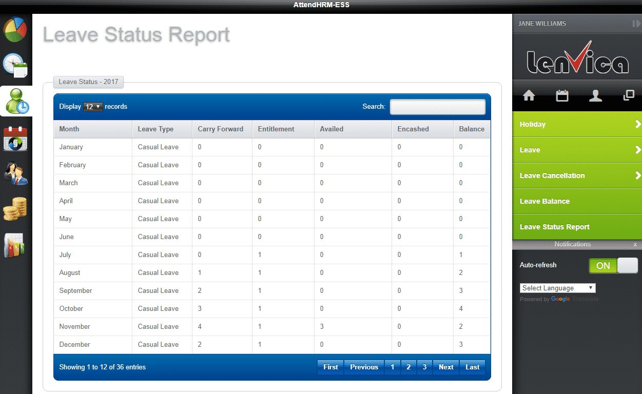 Leave Status Lenvica HRMS Leave Status Lenvica HRMS