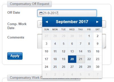 How to apply compensatory off - Lenvica HRMS