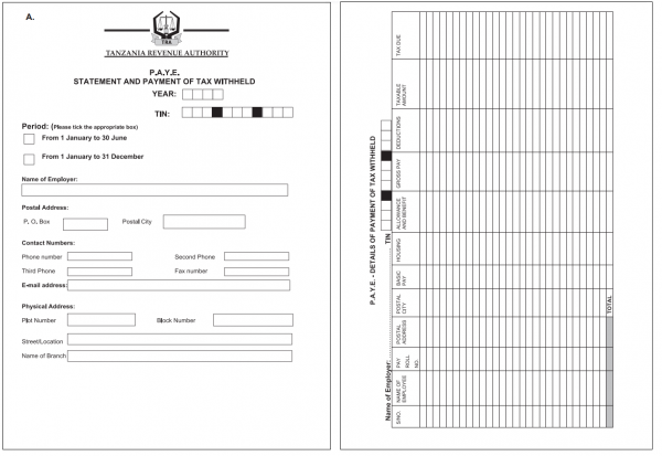 Tanzania Revenue Authority - PAYE Slab (TRA - PAYE) - Lenvica HRMS