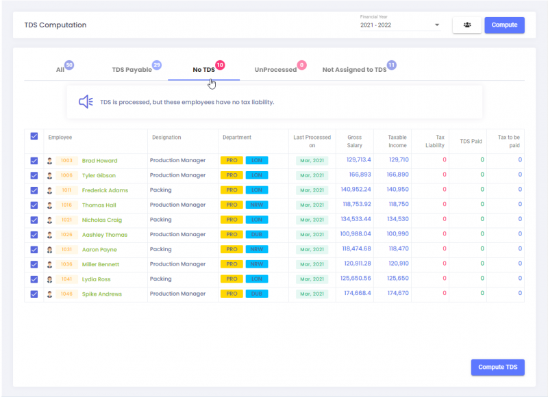 How to process TDS for all your employees - Lenvica HRMS