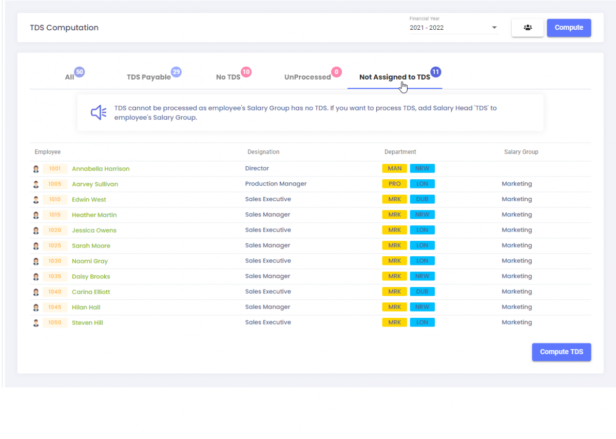 How to process TDS for all your employees - Lenvica HRMS