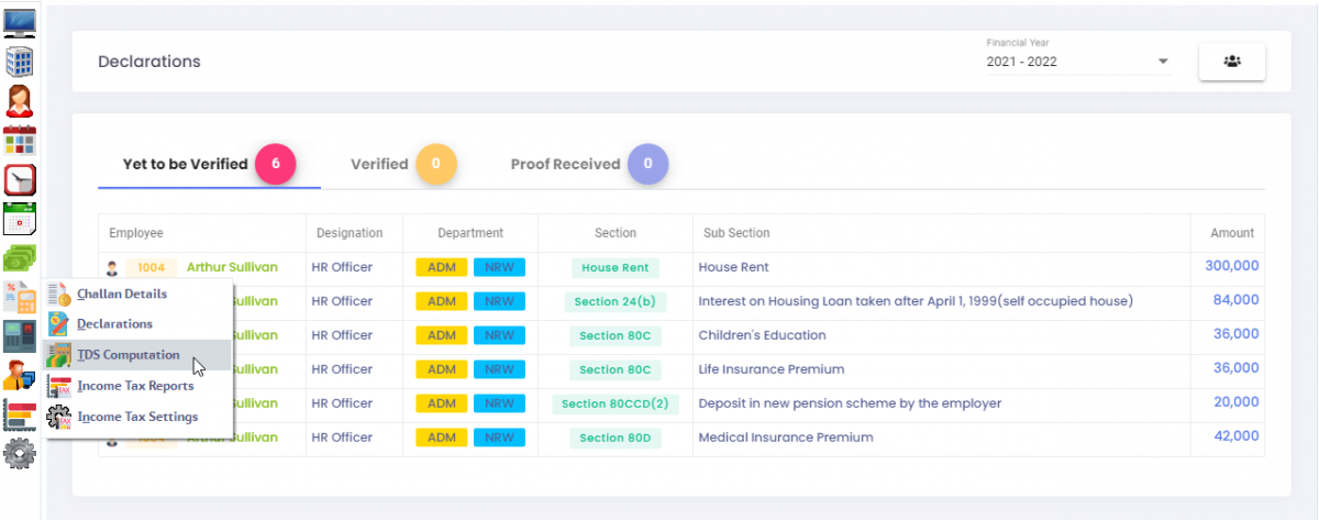 How to process TDS for all your employees - Lenvica HRMS