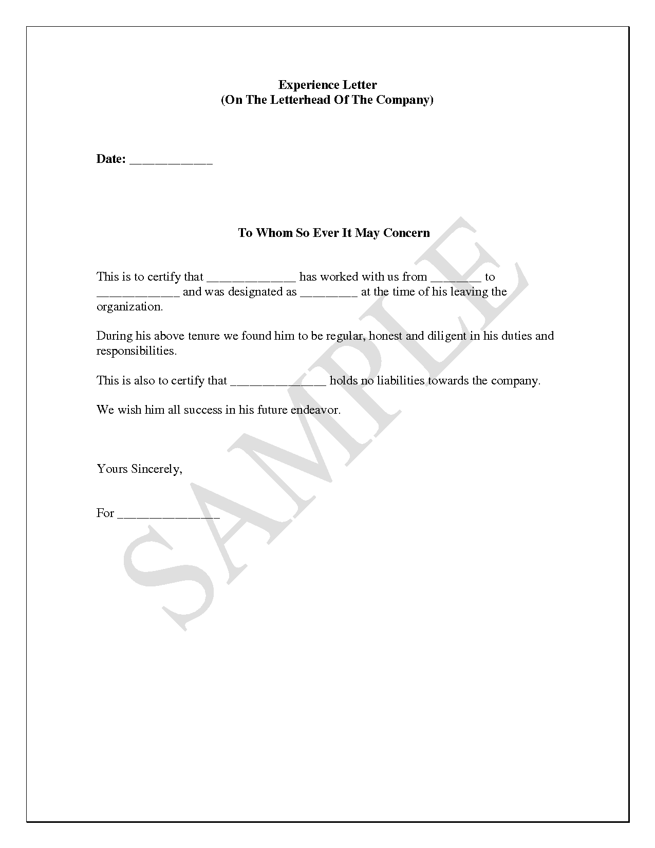 Experience Certificate Lenvica HRMS Experience Certificate Lenvica HRMS